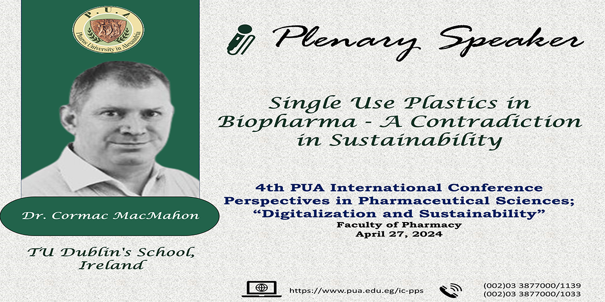 PUA’s Pharmacy Hosts Dr. Cormac MacMahon - Pharos University in Alexandria